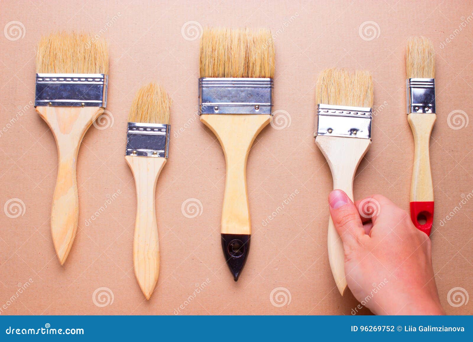 Construction Brushes Different Sizes Stock Photo - Image of natural ...