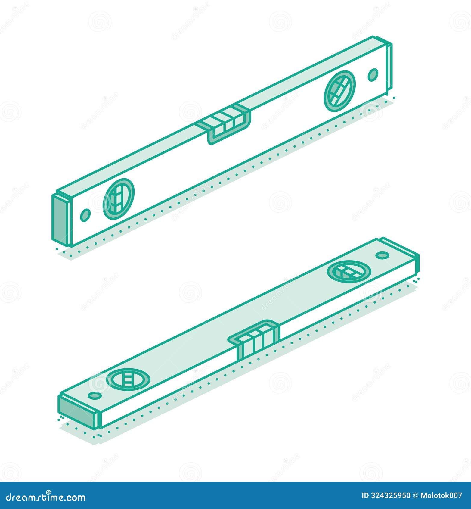 Construction Bubble Level Yellow Macro Tool Isolated On White ...