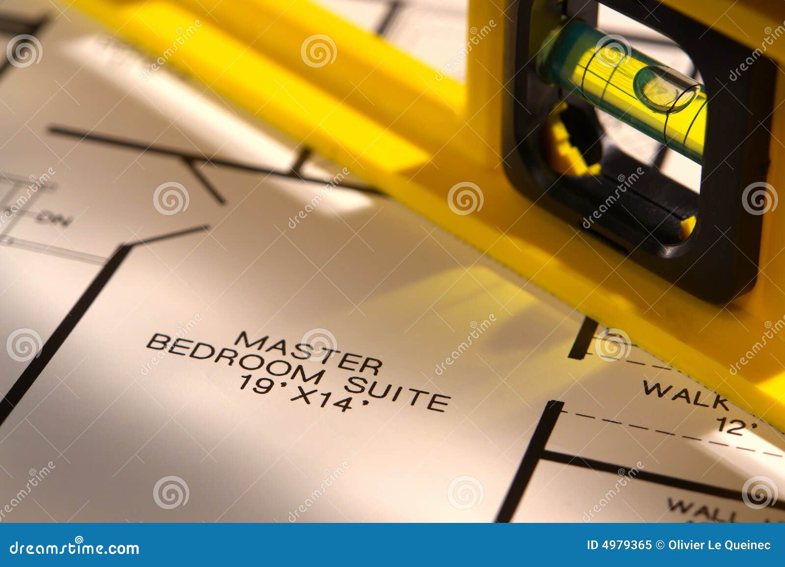 Construction Bubble Spirit Level and House Plan Stock Image - Image of ...