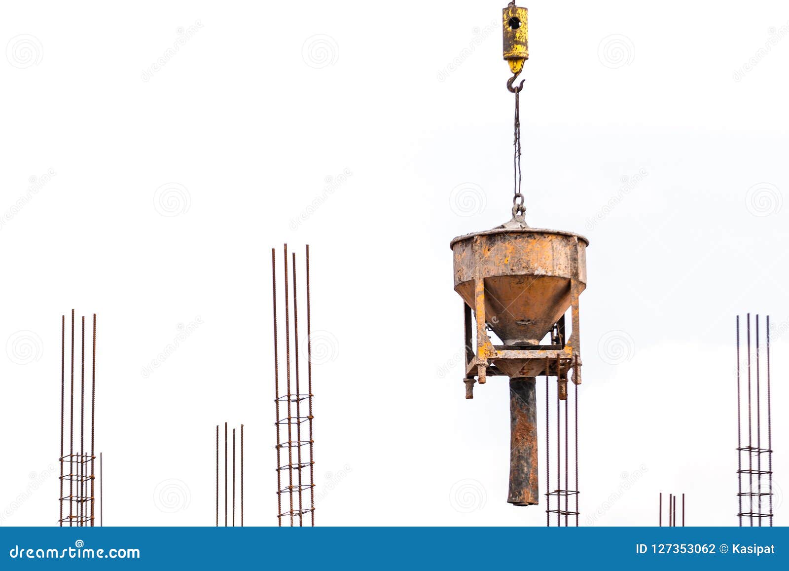 Construction bucket crane stock photo. Image of architecture - 127353062