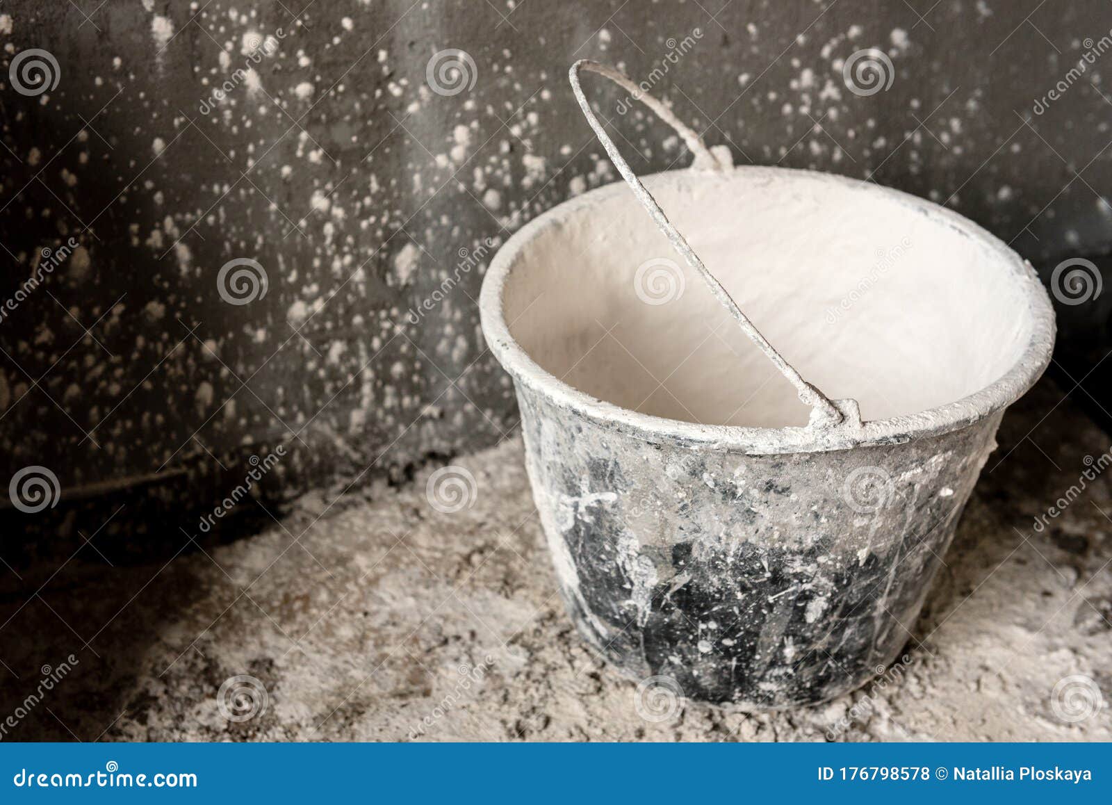 Construction Bucket with Lime. Stock Photo - Image of background ...