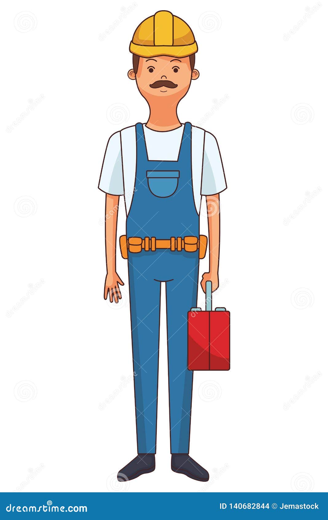 Construction Builder Cartoon Stock Vector - Illustration of foreman ...