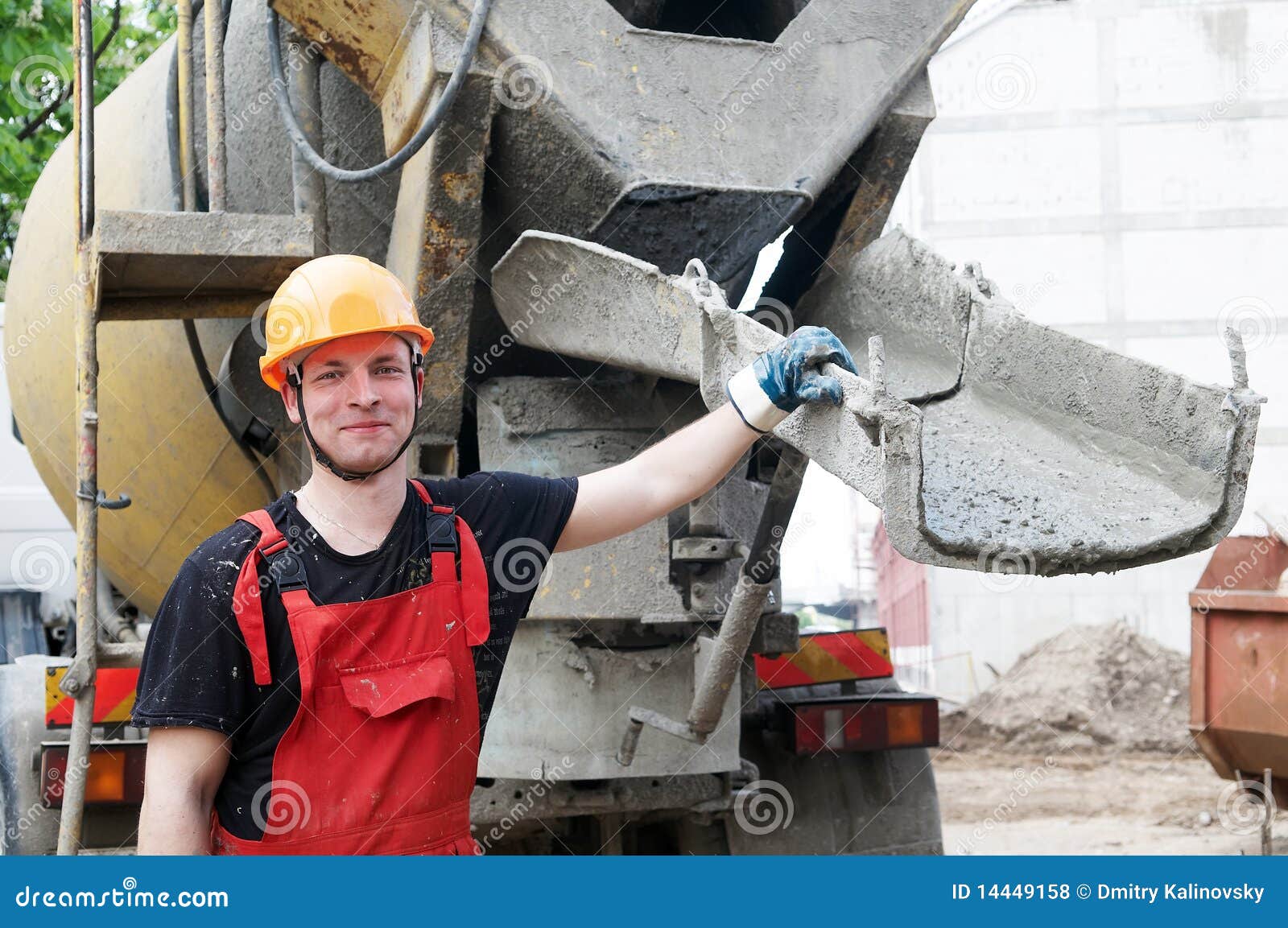 Construction Builder and Concrete Stock Photo - Image of mounter, site ...