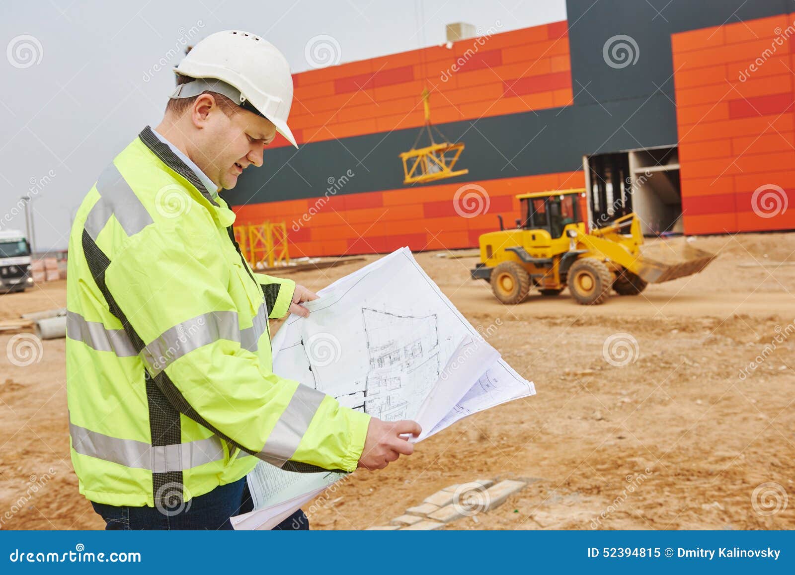 Construction Builder Engineer at Site Stock Image - Image of laborer ...
