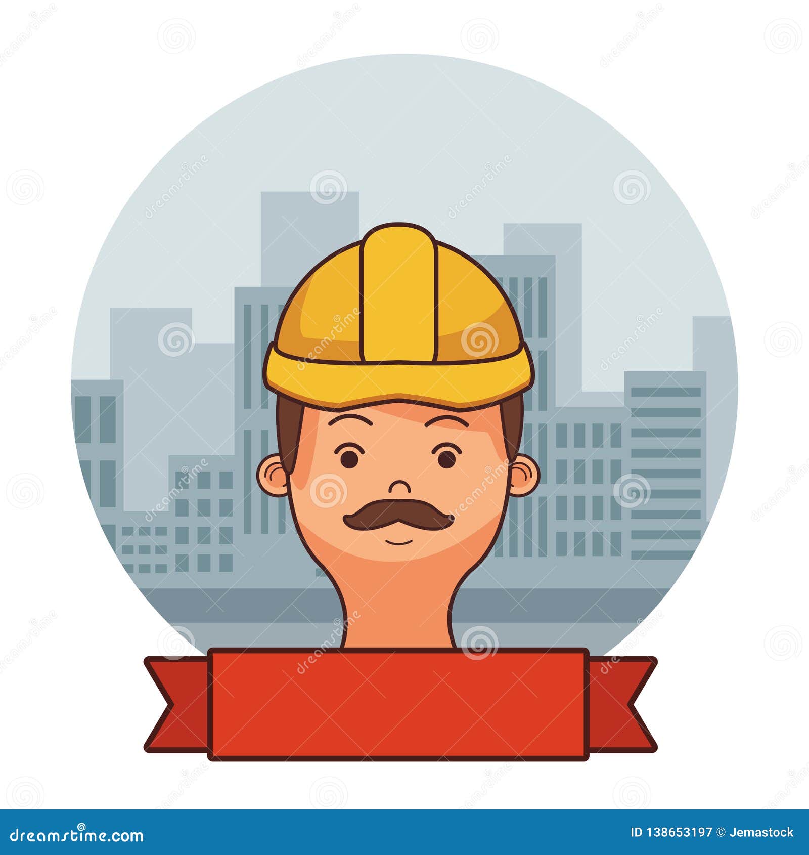 Construction Builder Face Cartoon Stock Vector - Illustration of ...