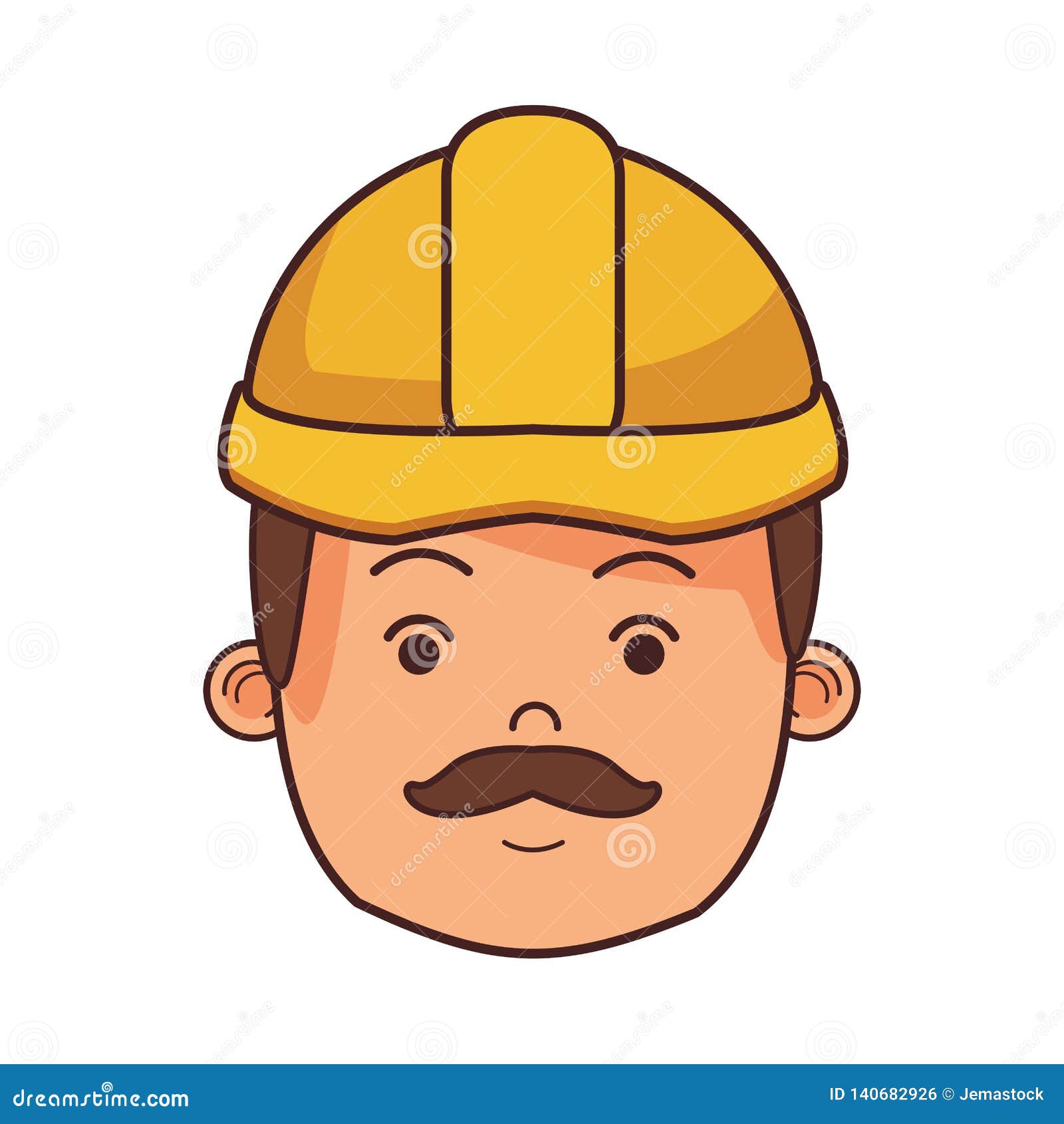 Construction Builder Face Cartoon Stock Vector - Illustration of ...