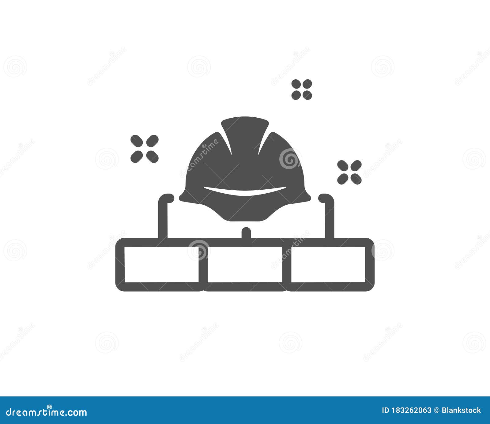 Construction Builder Icon. Engineer or Architect Helmet Sign. Vector ...