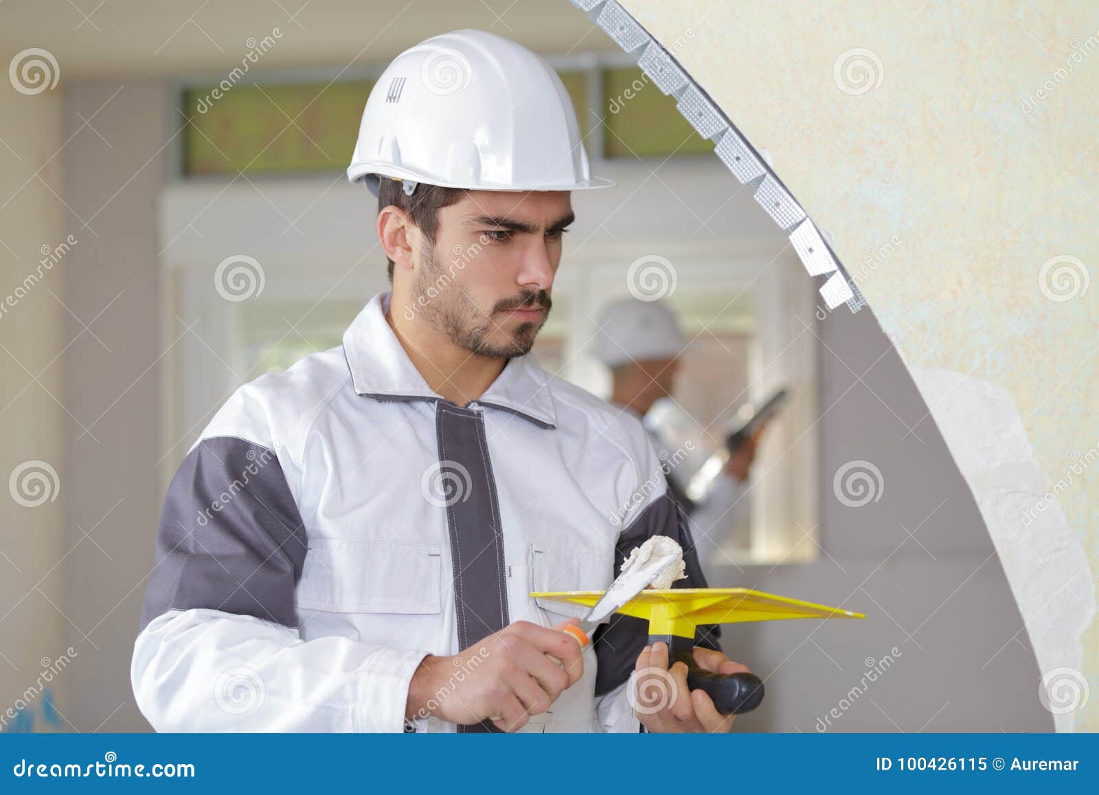 Construction Builder Inside Building Stock Image - Image of agency ...