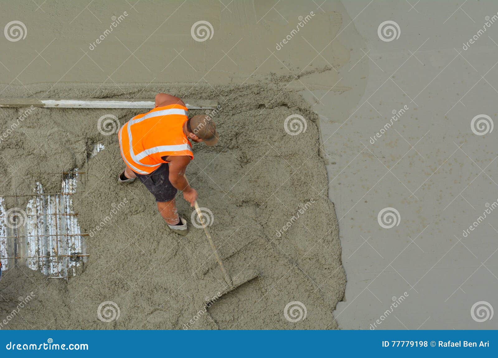 Construction Builder Leveling Cement Editorial Stock Photo - Image of ...