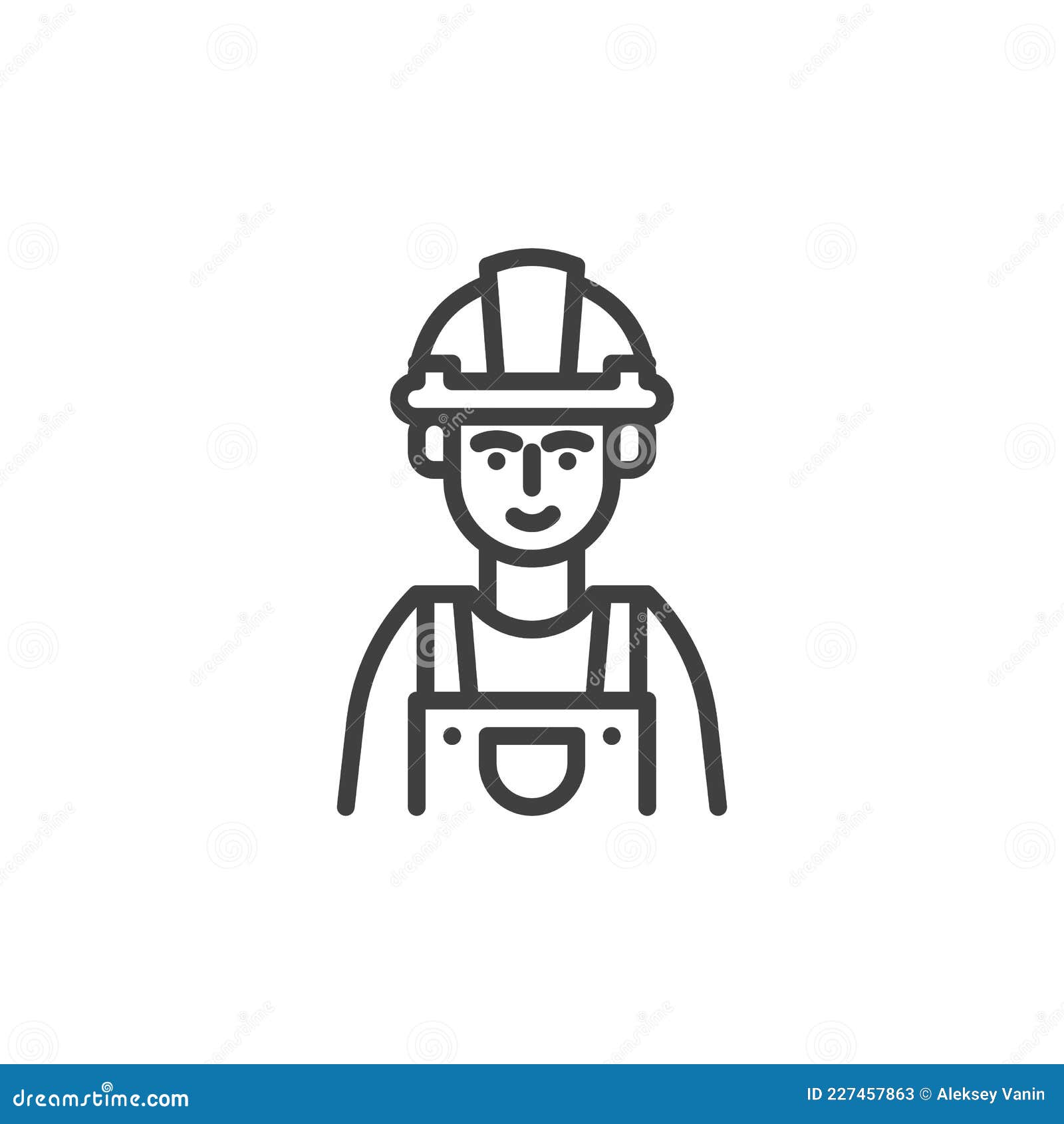 Construction Builder Line Icon Stock Vector - Illustration of worker ...