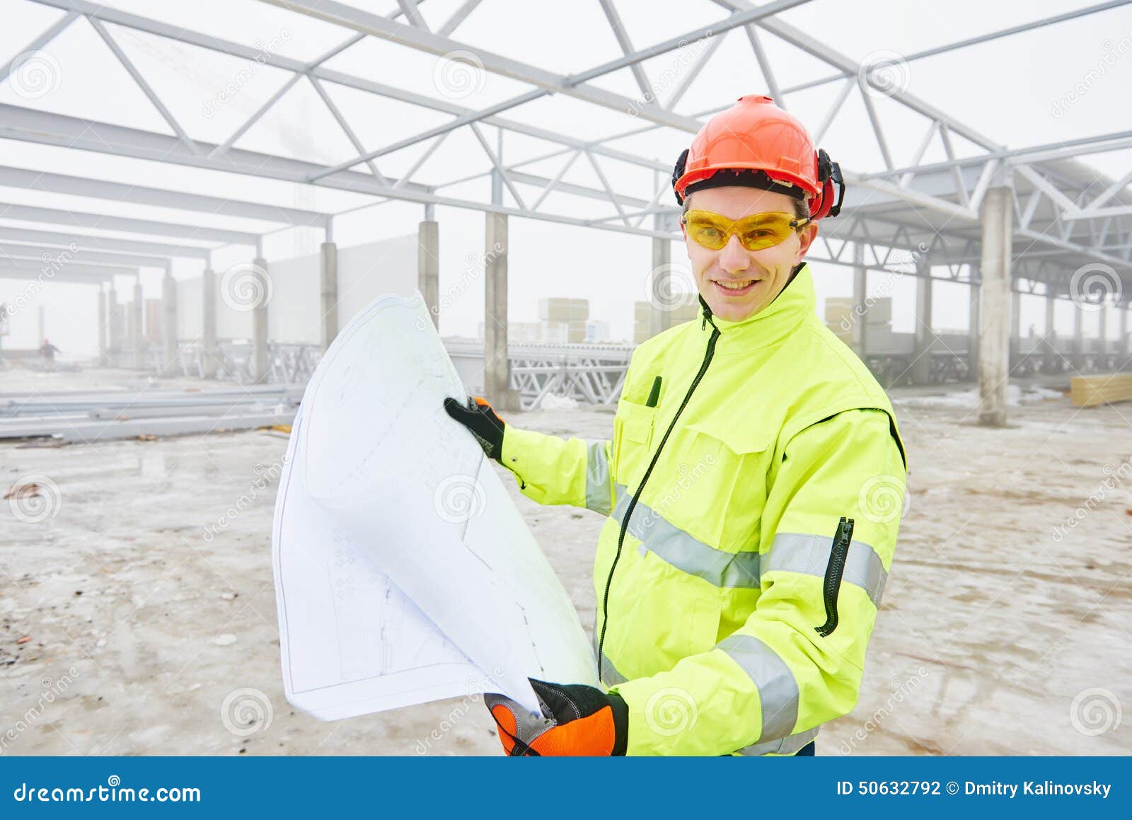 Construction Builder Worker Stock Photo - Image of engineering ...