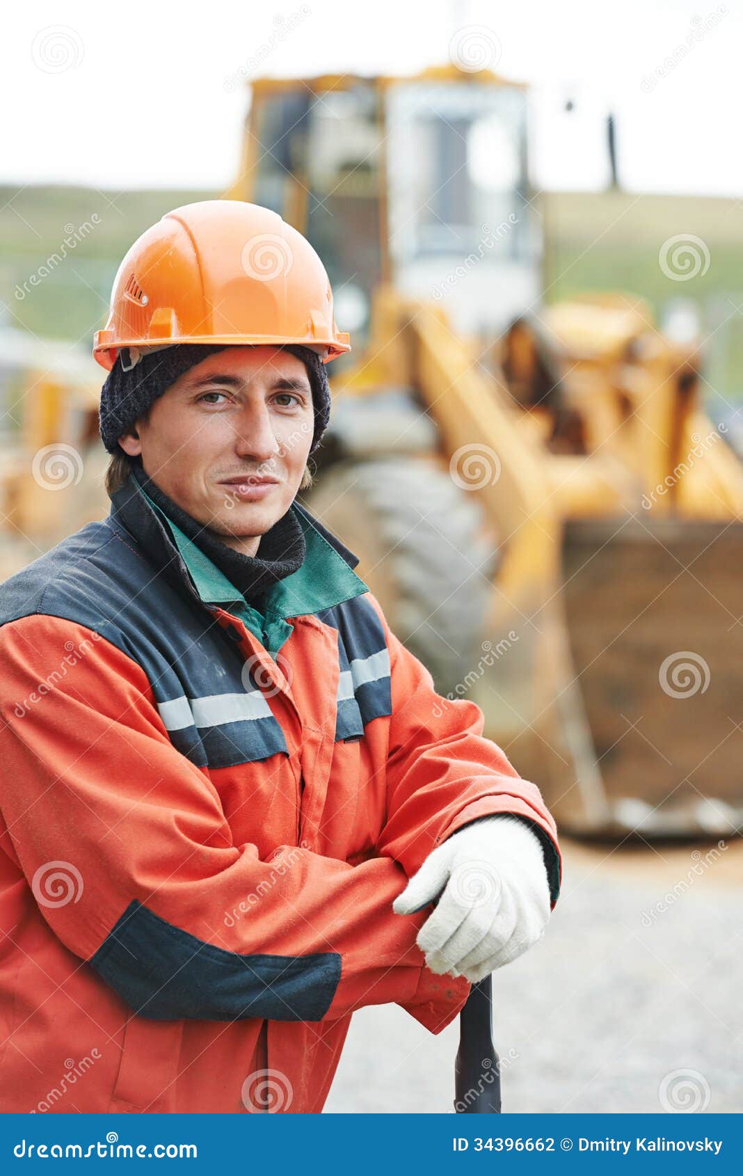 Construction Builder Worker Portrait Stock Photo - Image of site ...