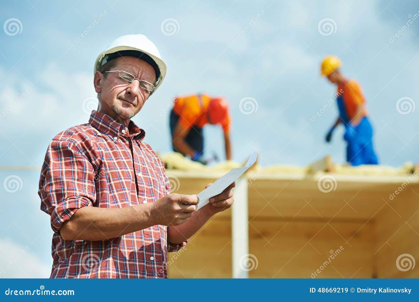 Construction Builder Worker at Site Stock Image - Image of builder ...