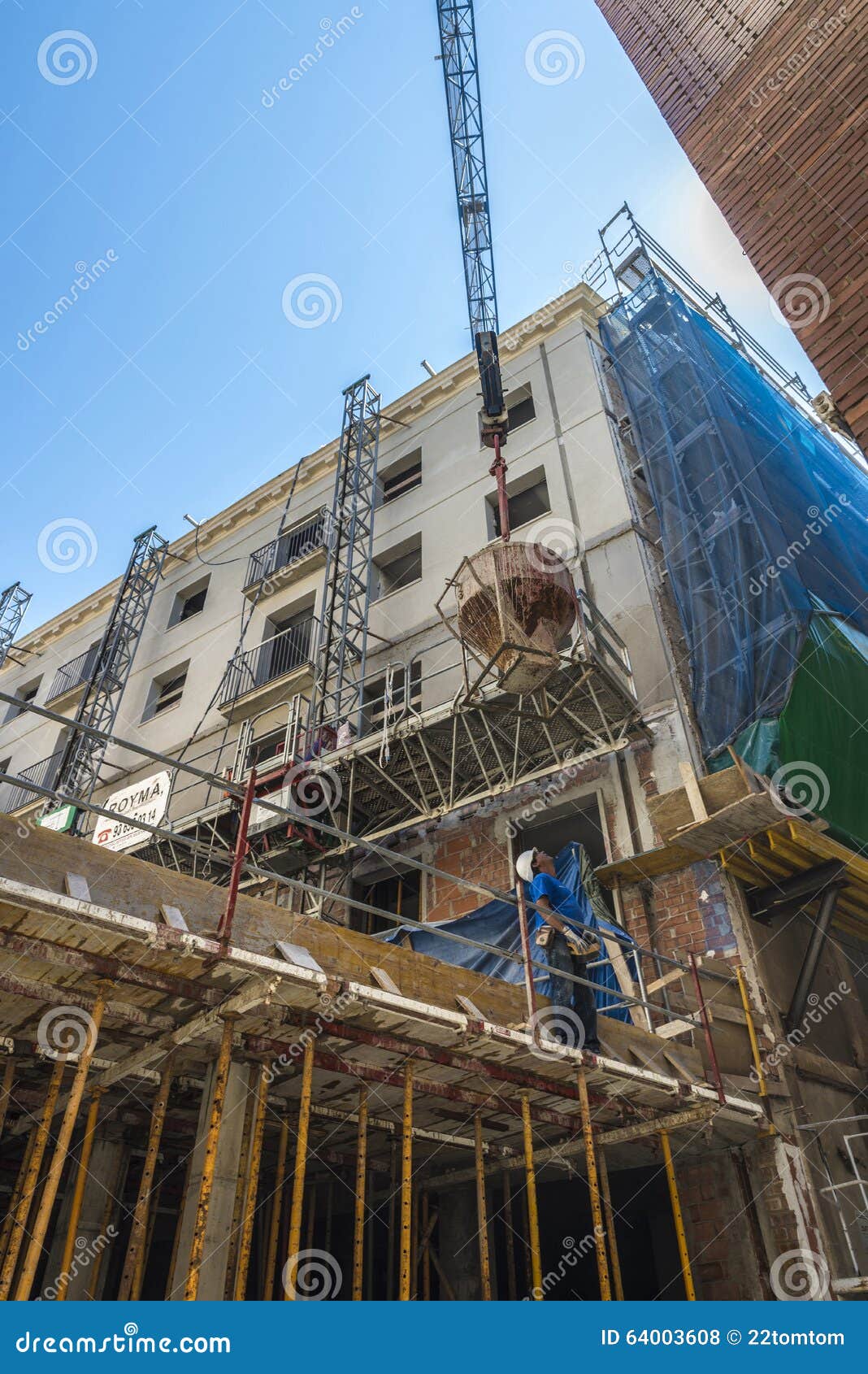 Construction of a Building, Barcelona Editorial Stock Photo - Image of ...