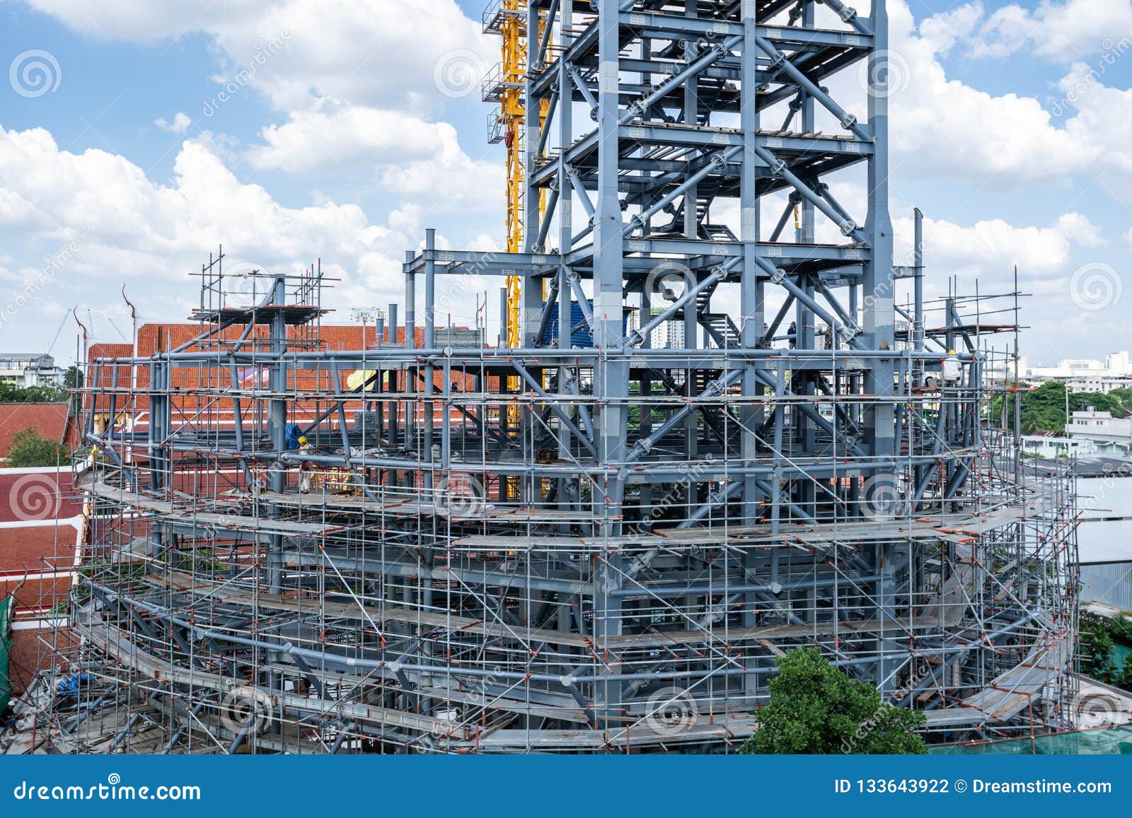 Construction of Building a Beautiful Sky Background. Stock Photo ...