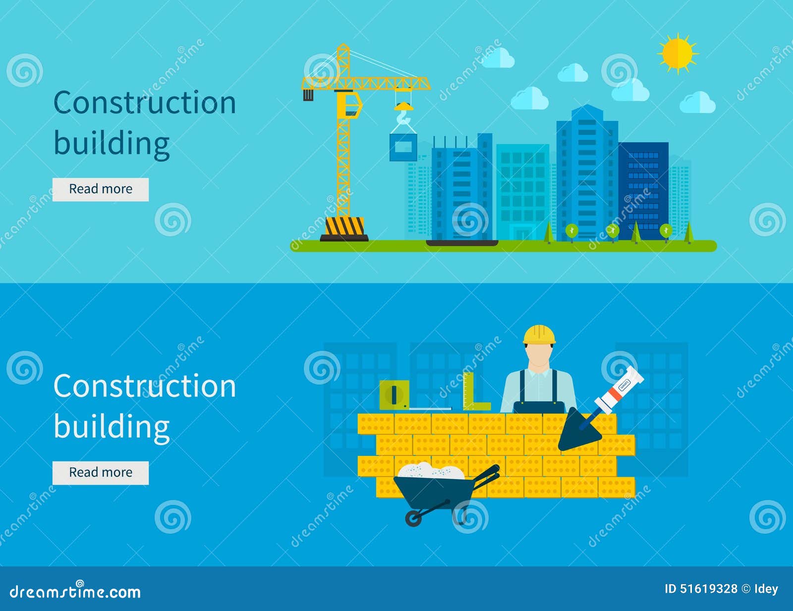 Construction of Building. Concept Vector Stock Vector - Illustration of ...