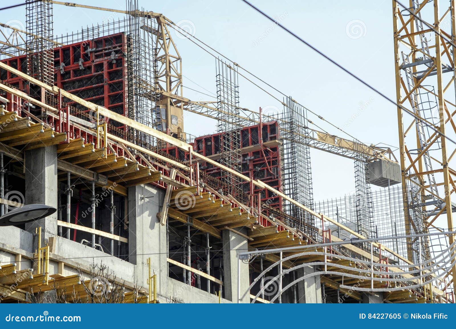 Row Of Construction Poles On The River Bank Royalty-Free Stock Image ...