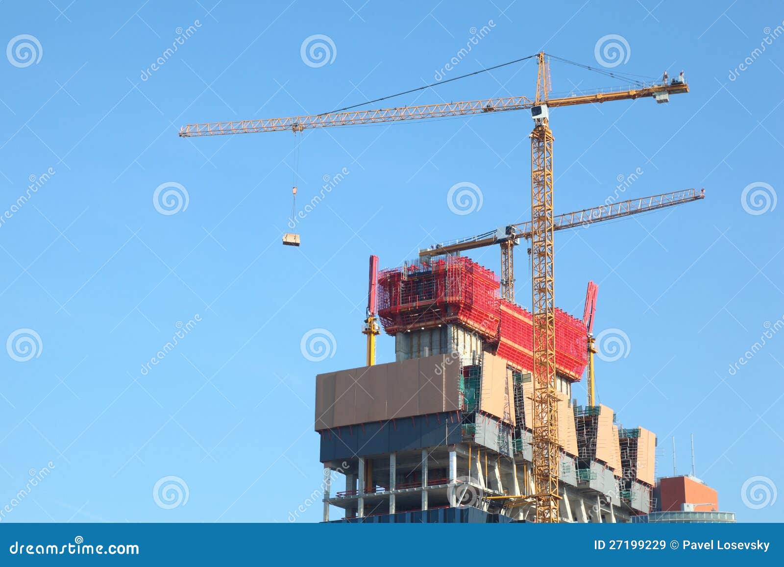 Construction of Building with Crane Stock Image - Image of architecture ...