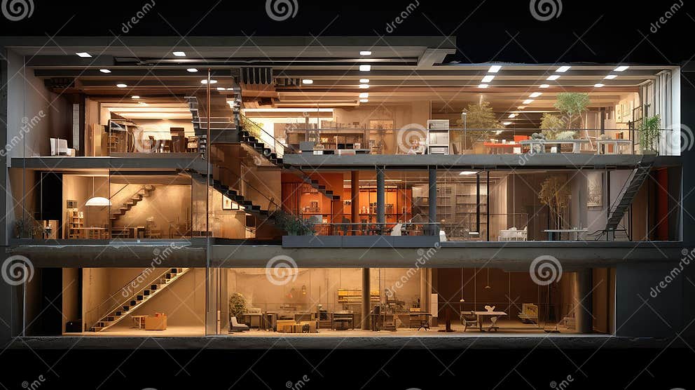 Construction Building Cross Section Stock Illustration - Illustration ...