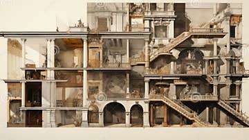 Construction Building Cross Section Stock Illustration - Illustration ...