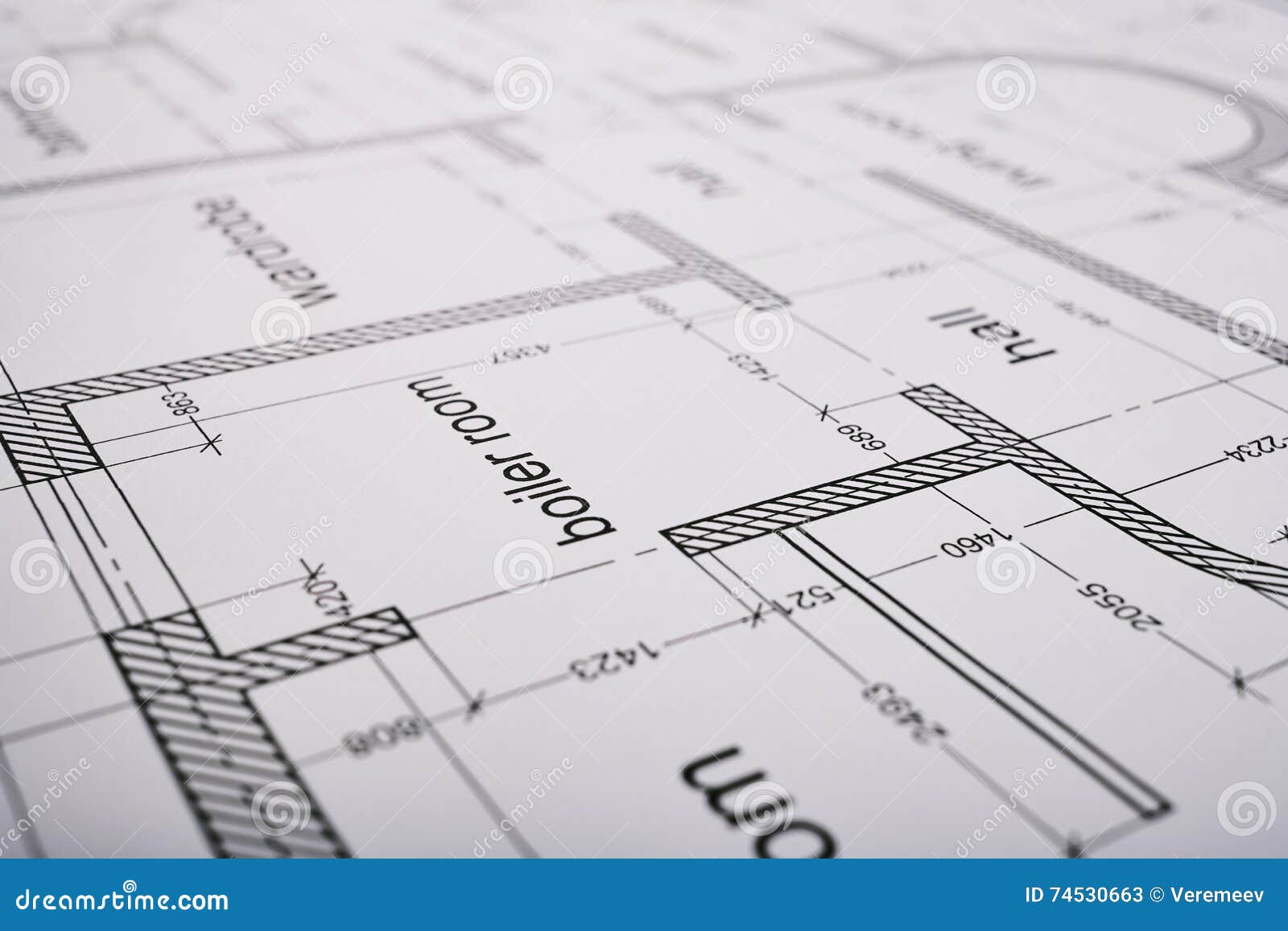 Construction of the Building Drawing Stock Image - Image of room, line ...