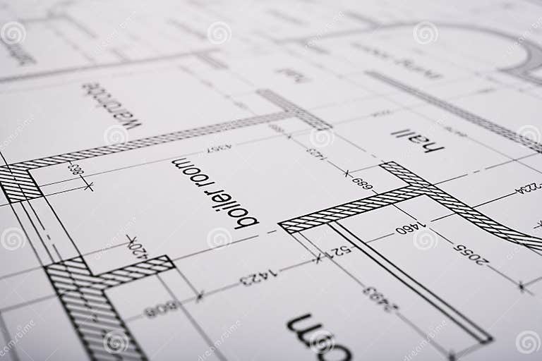 Construction of the Building Drawing Stock Image - Image of room, line ...
