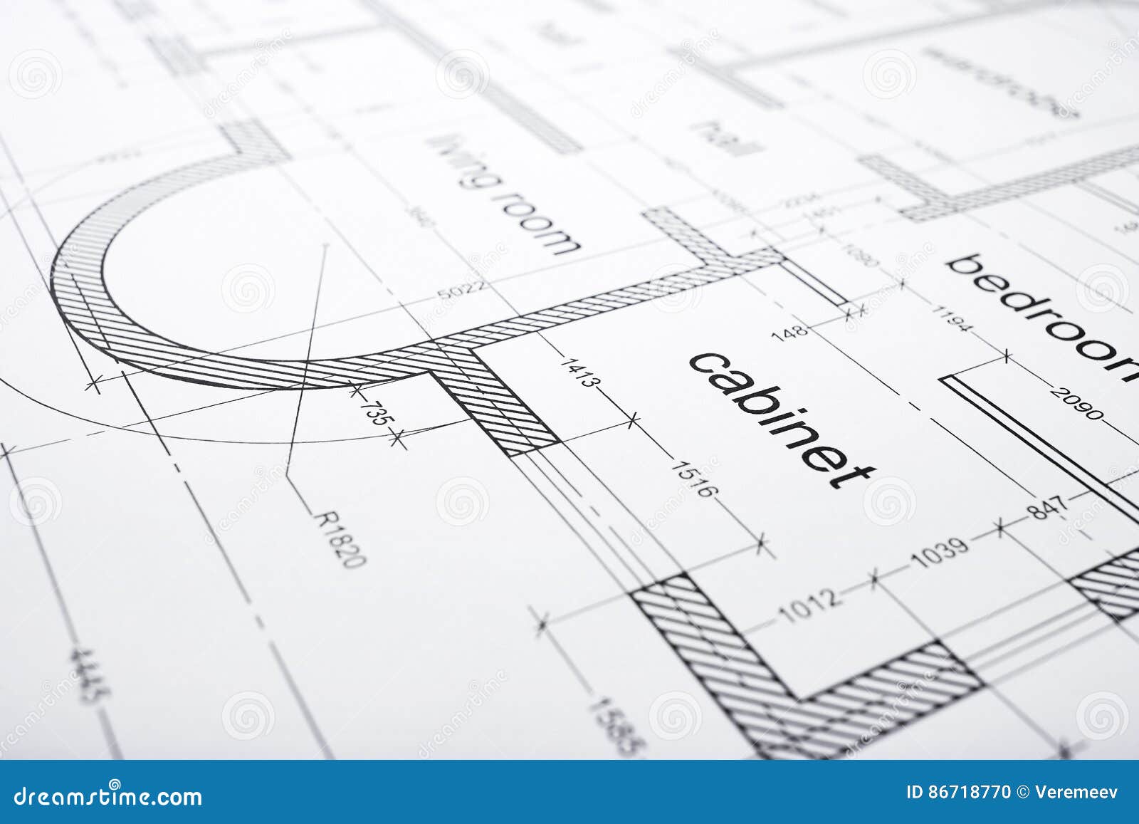 Construction of the Building Drawing Stock Photo - Image of room ...