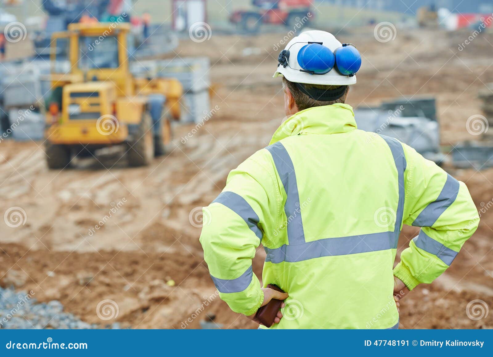 Construction Building Foreman Worker Stock Image - Image of happy ...