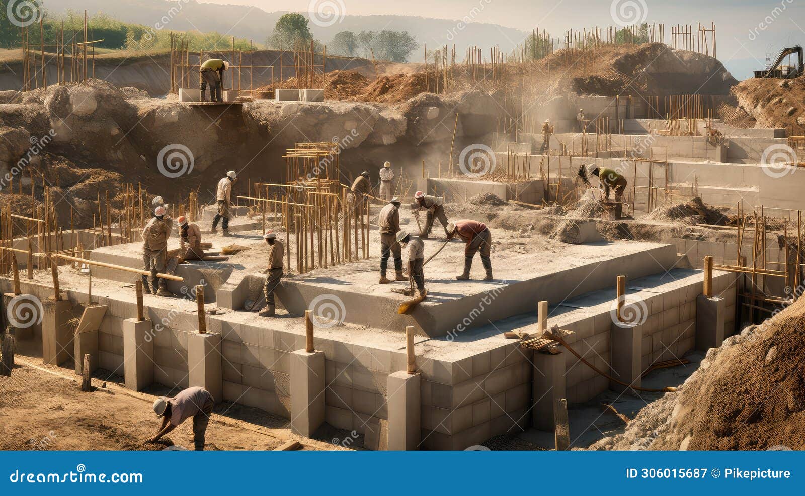 Construction Building Foundation Stock Illustration - Illustration of ...
