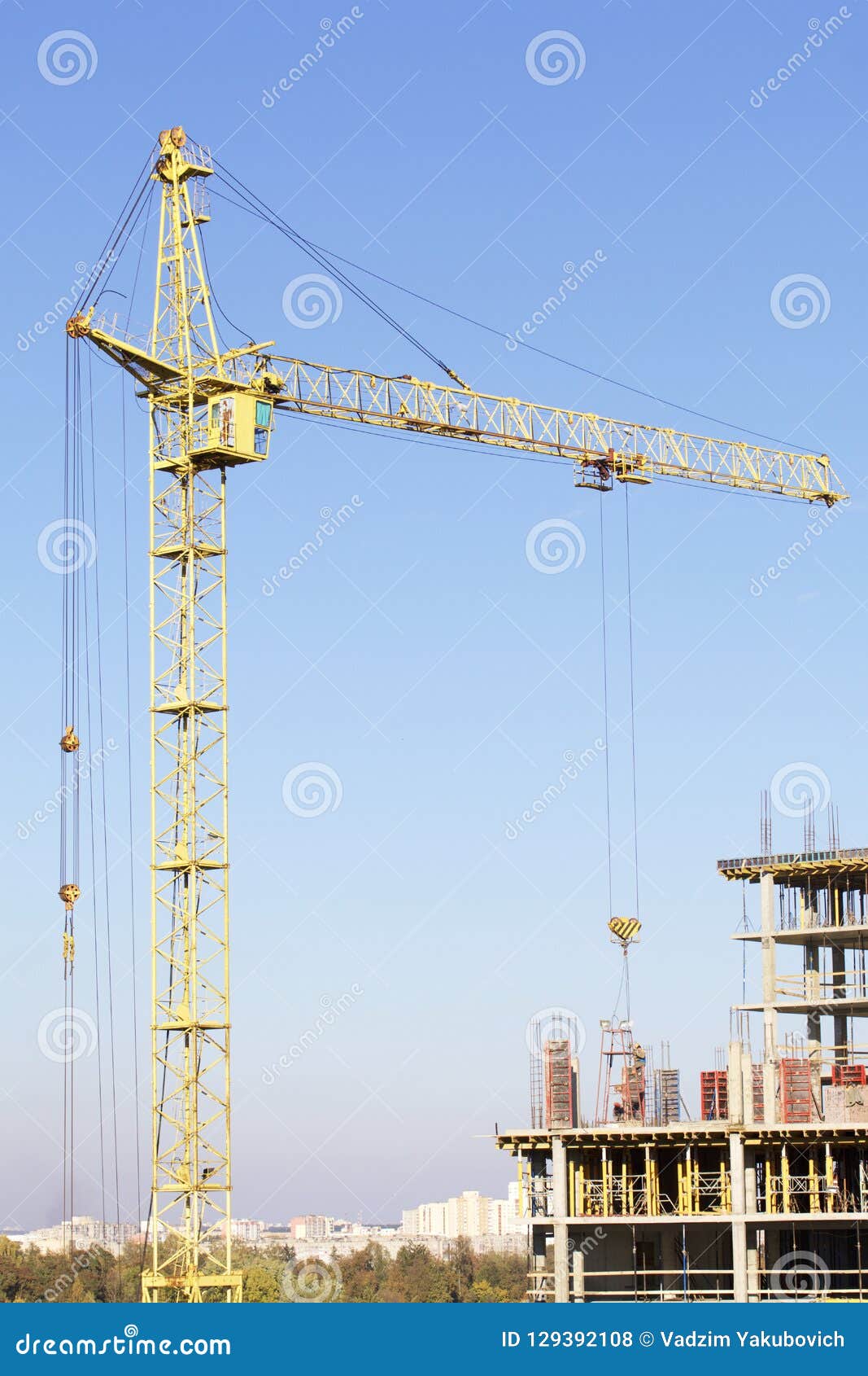 Construction of a Building with a Frame of Reinforced Concrete. Stock ...