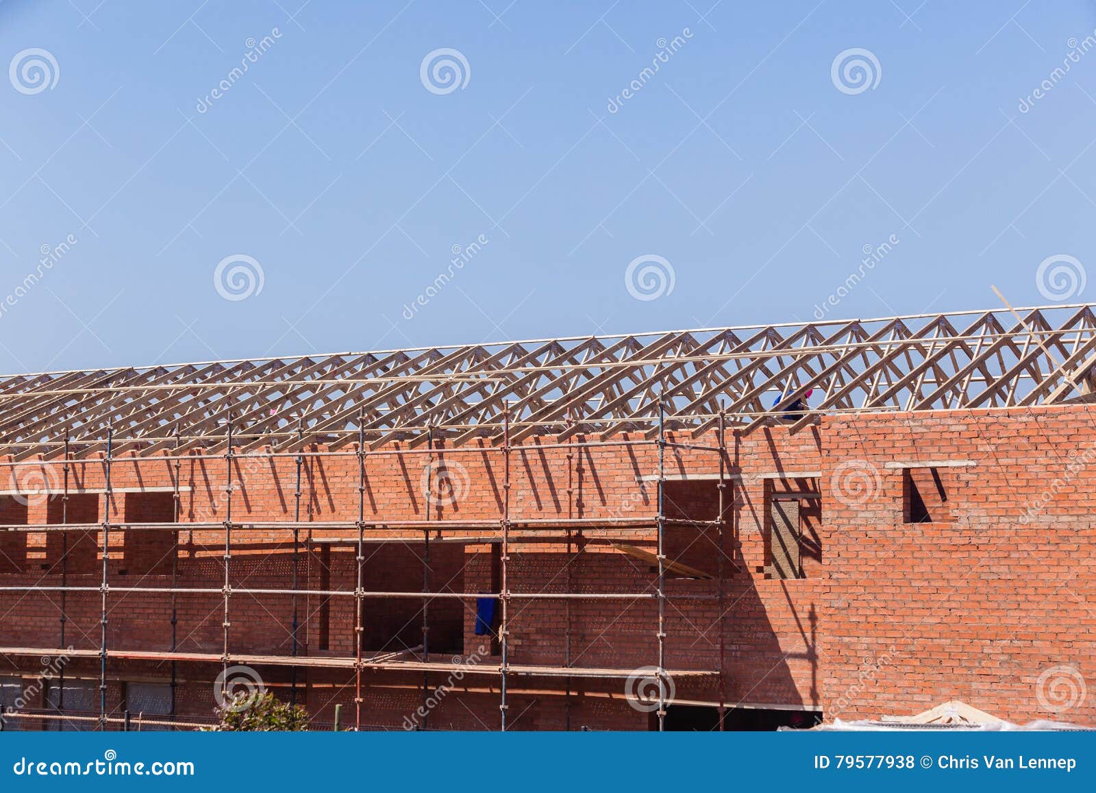 Construction Building Halfway Stock Photo - Image of wood, structure ...