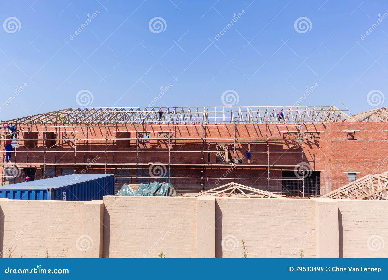 Construction Building Halfway Stock Image - Image of daylighting ...