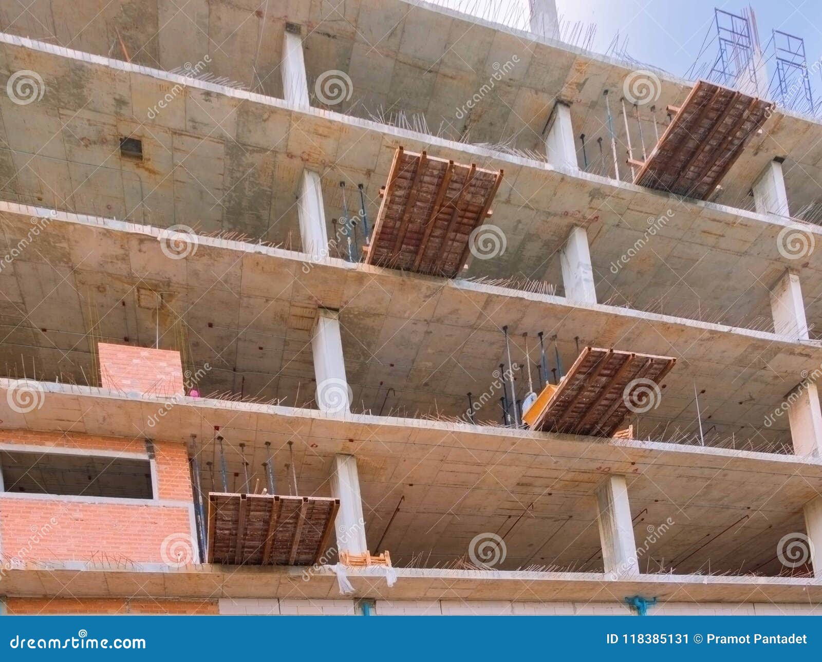 Construction in Building High Site Workplace with Copy Space Add Text ...