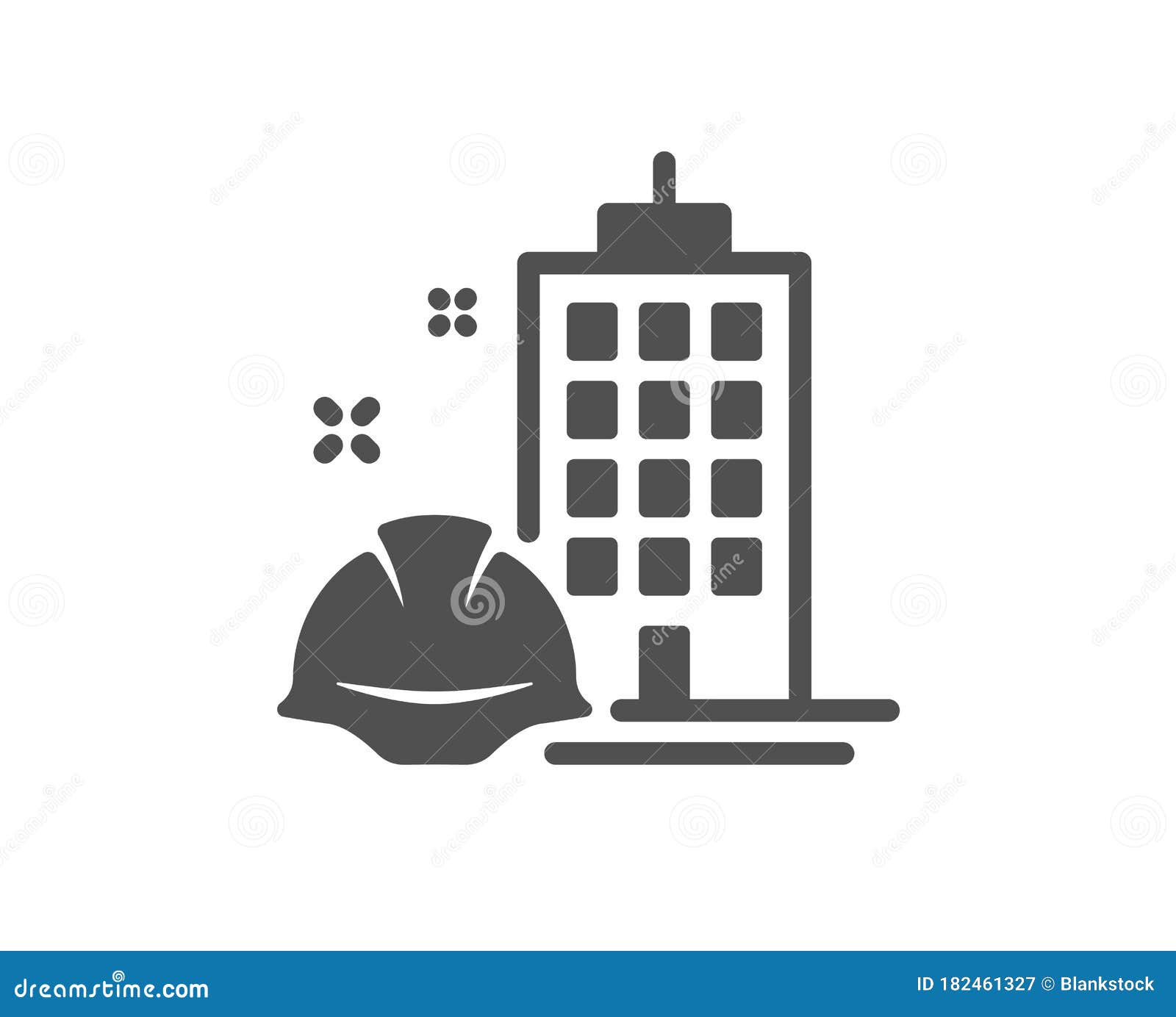 Construction Building Icon. Engineer or Architect Helmet Sign. Vector ...
