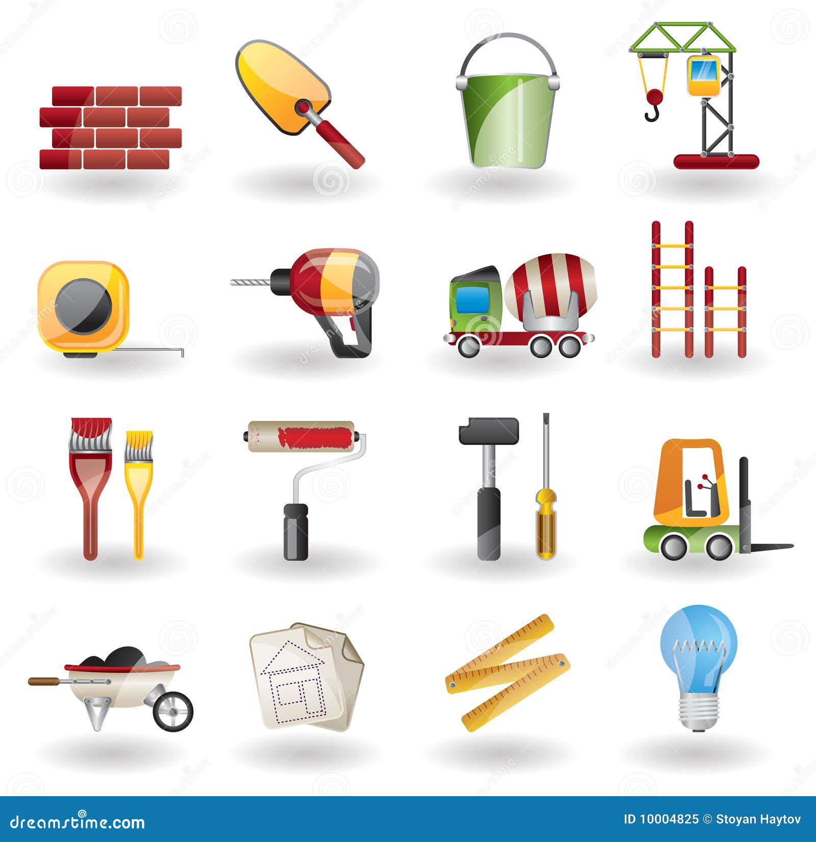 Construction and Building Icon Set. Stock Vector - Illustration of ...