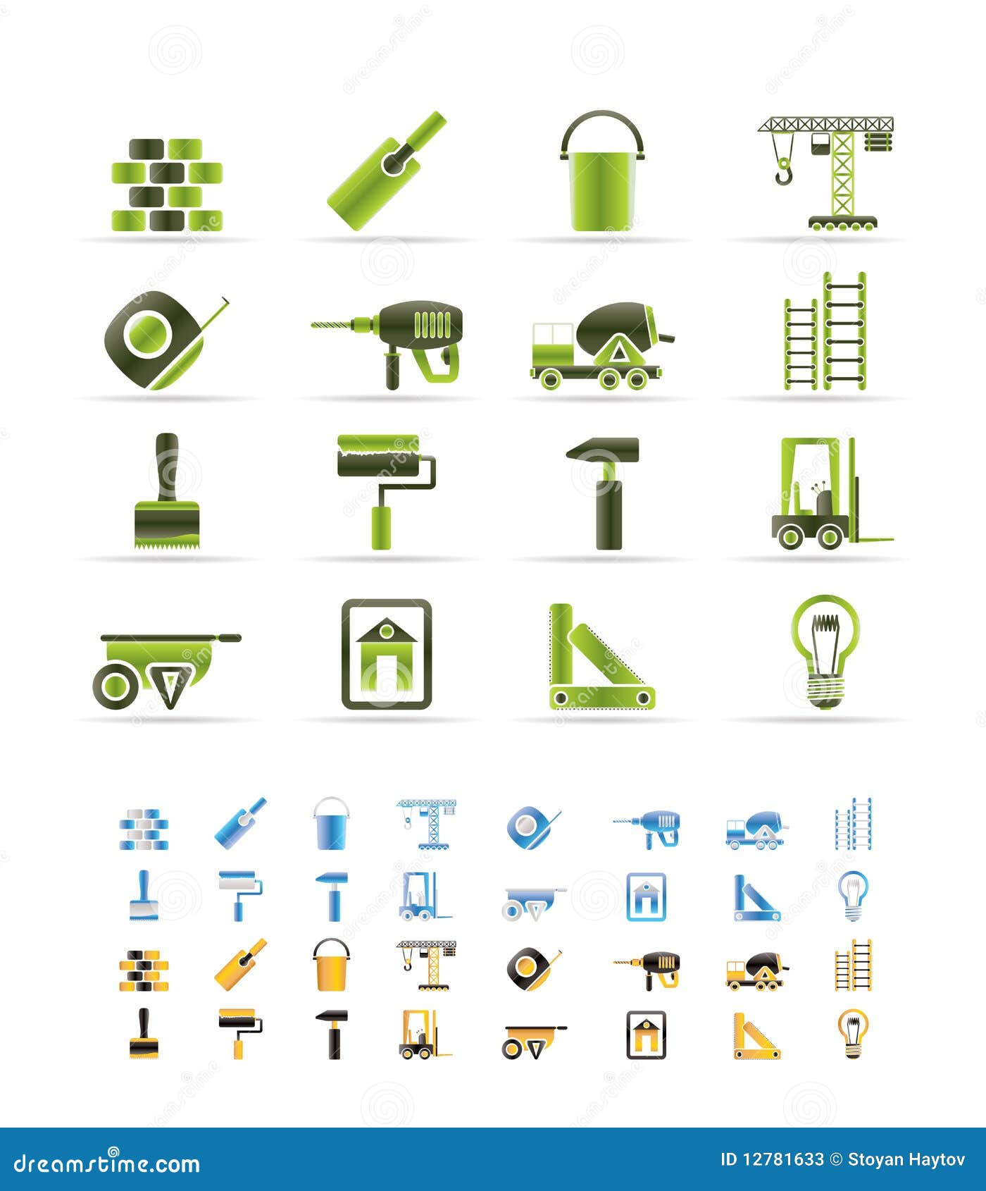 Construction and Building Icons Stock Vector - Illustration of activity ...