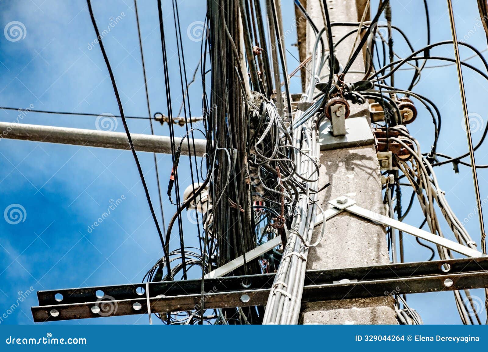 Construction of Building with Lots of Tangled Wires Stock Photo - Image ...