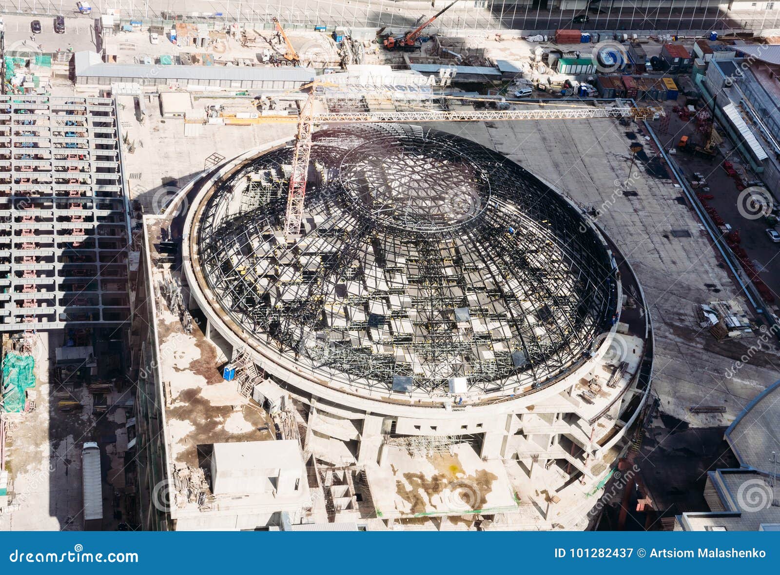 Construction of a Building in Moscow-City Editorial Photography - Image ...