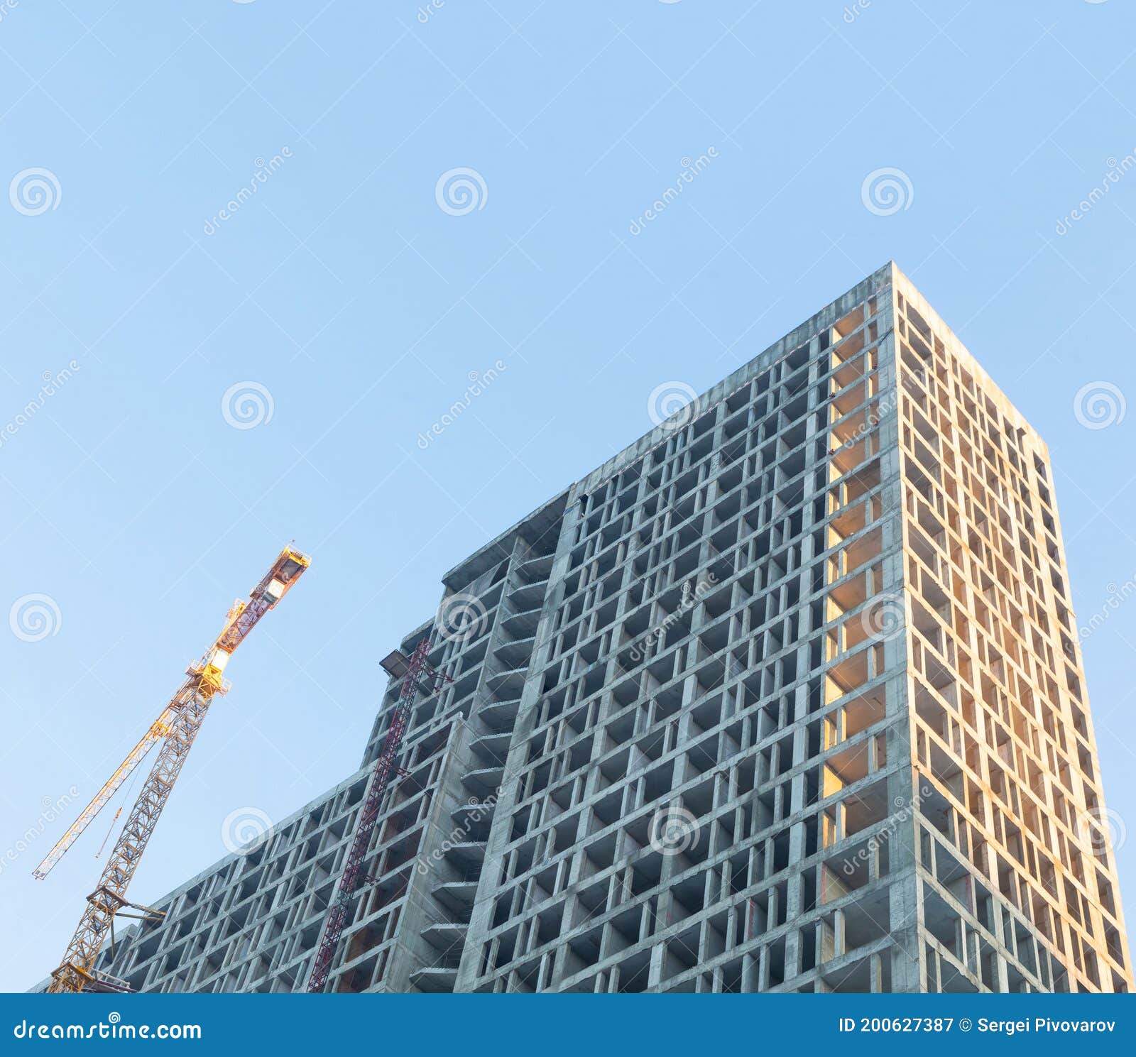 Construction Building Office and Residential Focus from Bottom To Top ...