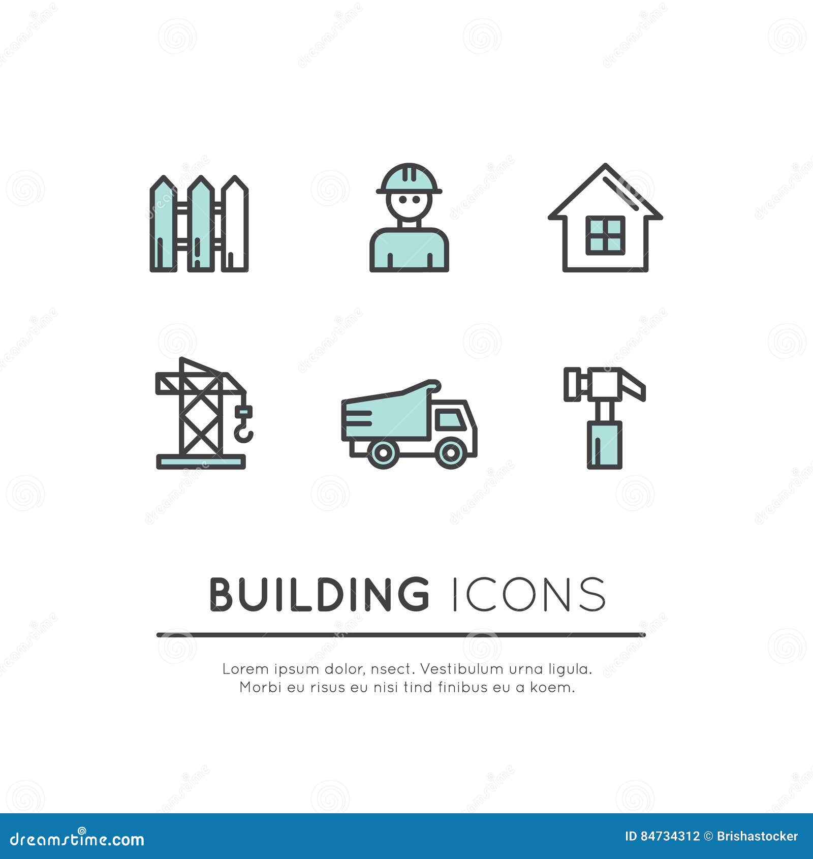 Construction and Building Process with Tools Stock Vector ...