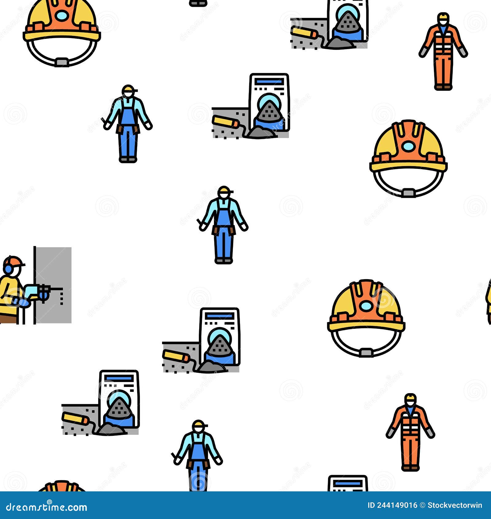 Construction Building and Repair Vector Seamless Pattern Stock Vector ...