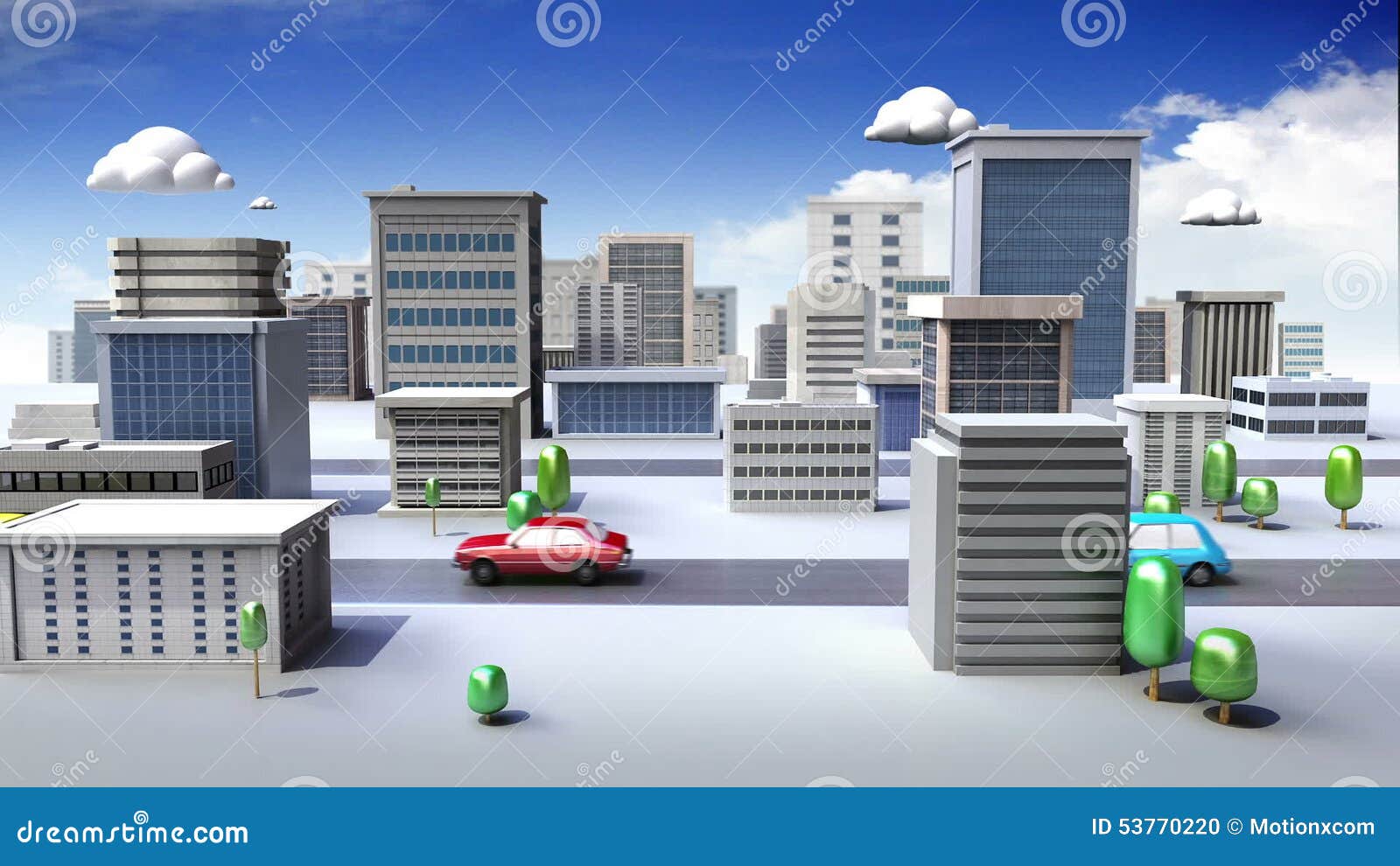 Construction Building and Road, Build City in Animation Stock Footage ...