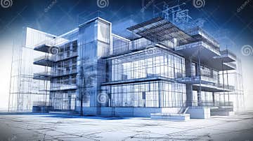 Construction Building Schematic Stock Illustration - Illustration of ...