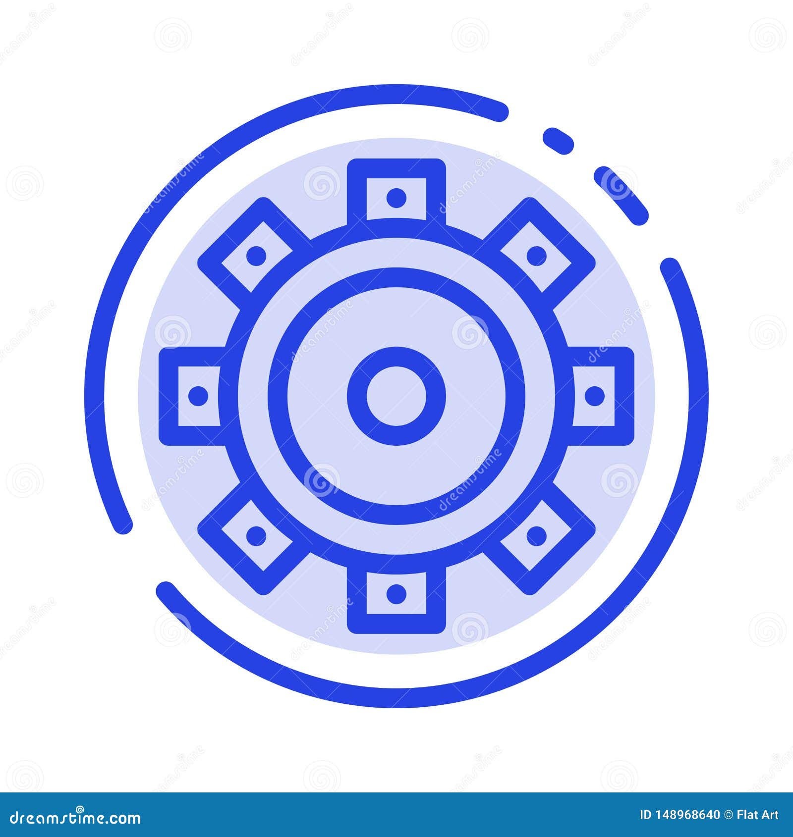 Construction, Building, Setting Blue Dotted Line Line Icon Stock Vector ...