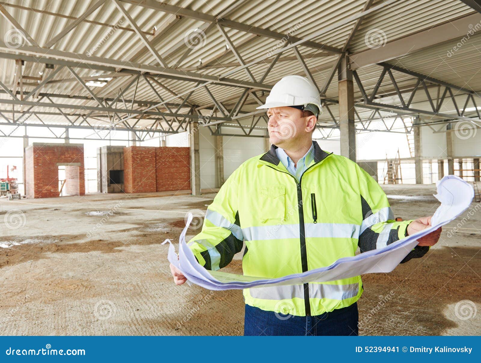 Construction Building Site Foreman Stock Image - Image of people, male ...