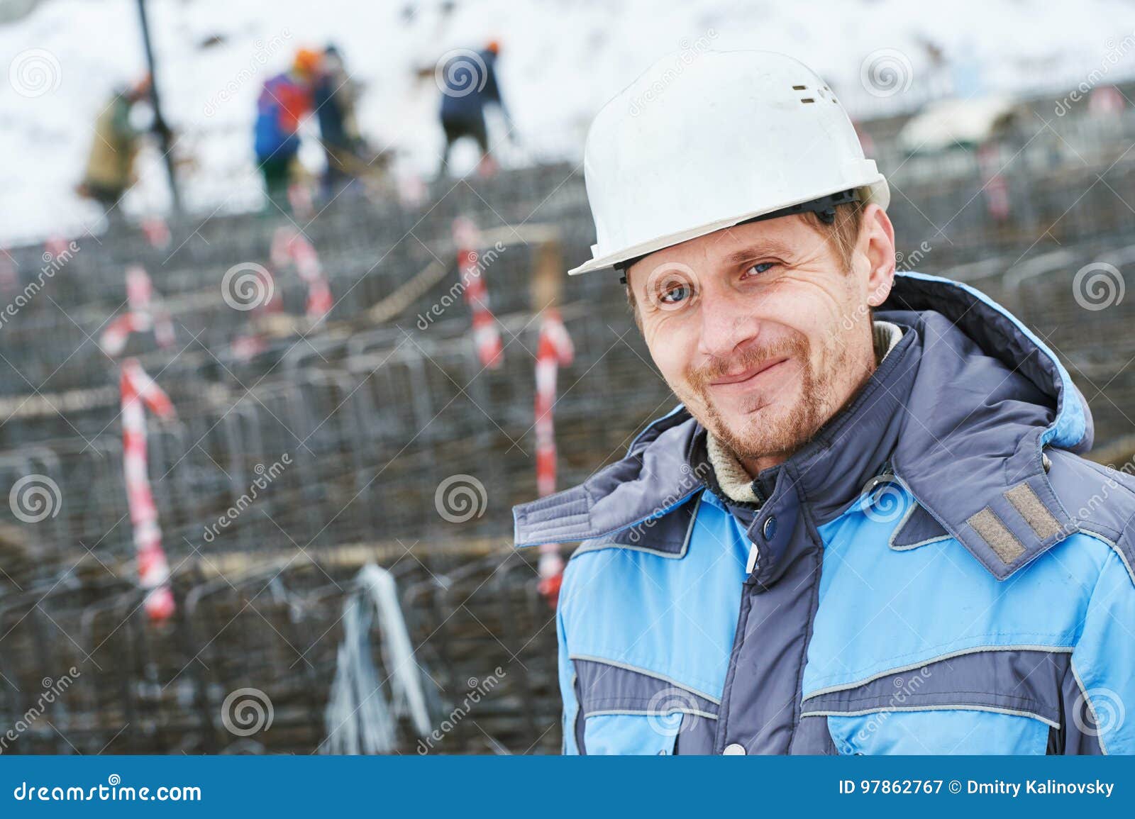 Construction Building Site Foreman Stock Image - Image of mature ...
