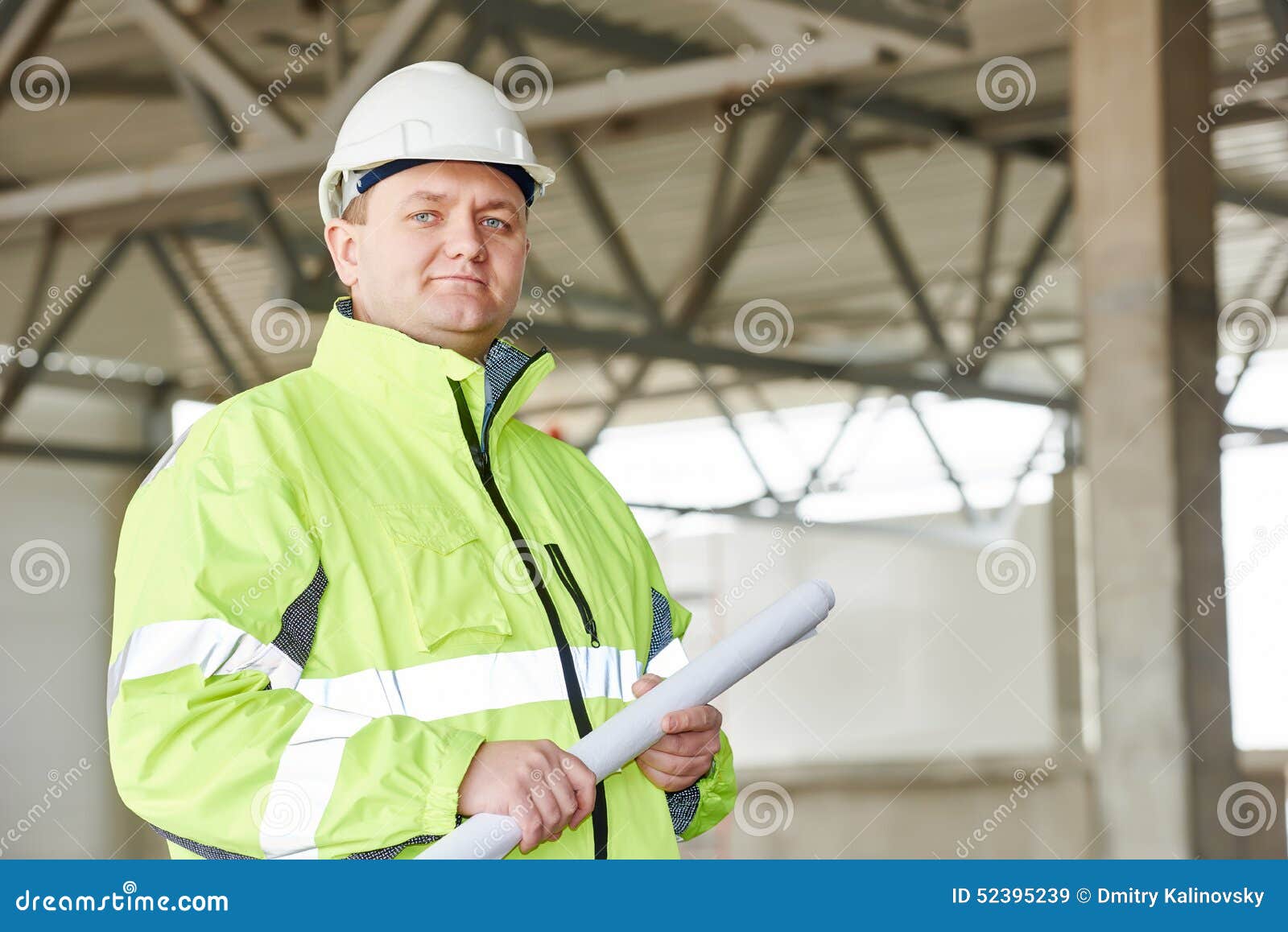 Construction Building Site Foreman Stock Image - Image of hardhat ...