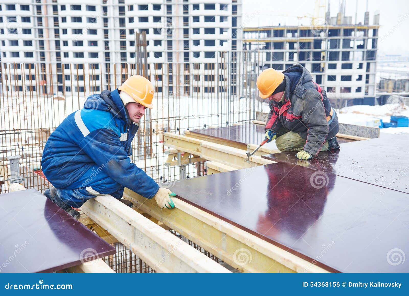 Construction Building Site Workers Stock Photo - Image of foreman ...