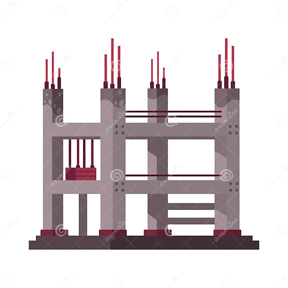 Construction Building Skeleton Composition Stock Illustration ...