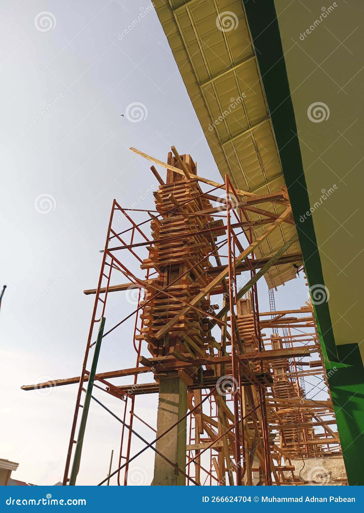 Construction of Building Support Pillars Which are Still in the Process ...